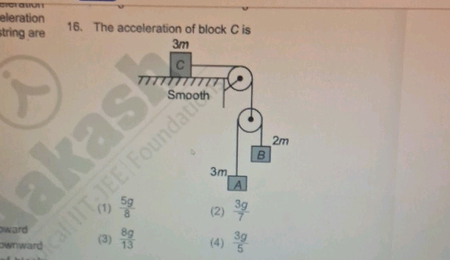 16 The acceleration of block C is Diagram | StudyX