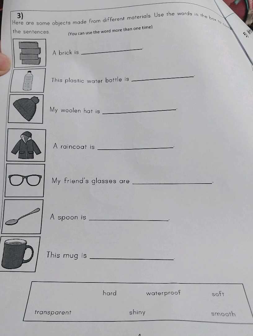 3) Here are some objects made from different | StudyX