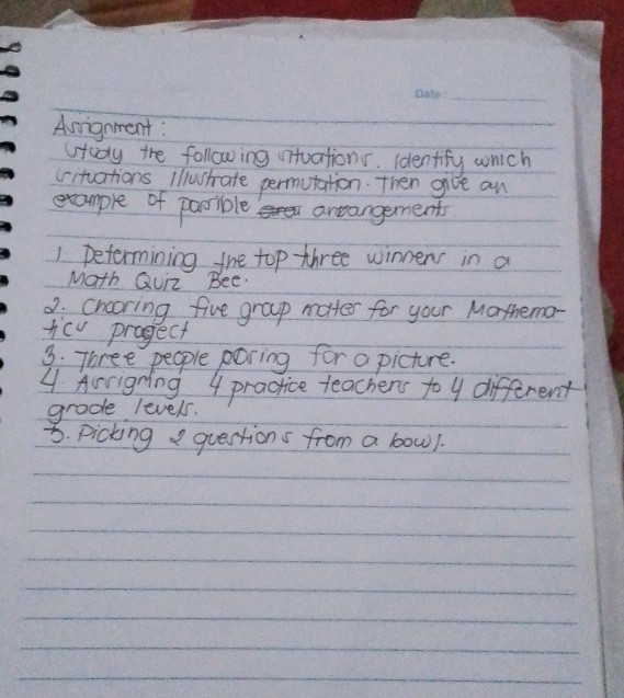 Assignment Study the following situations | StudyX