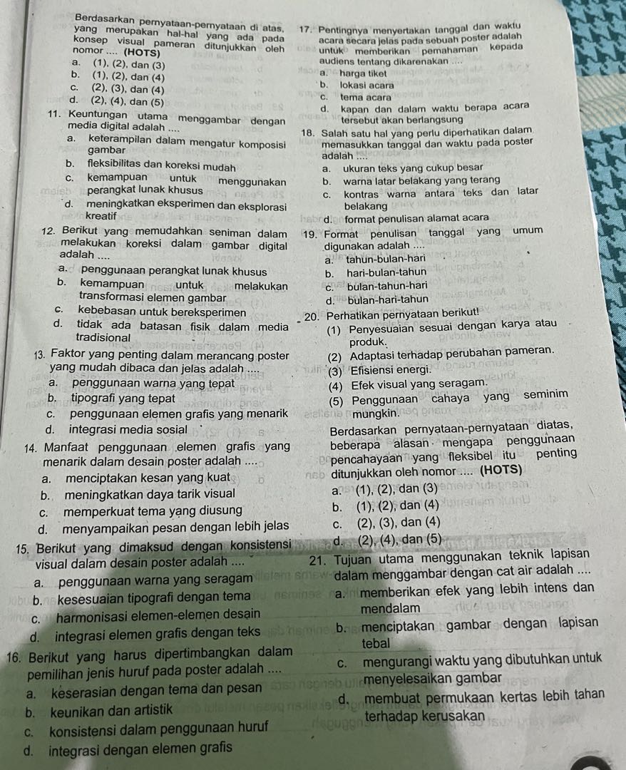 Berdasarkan pernyataan-pernyataan di atas | StudyX