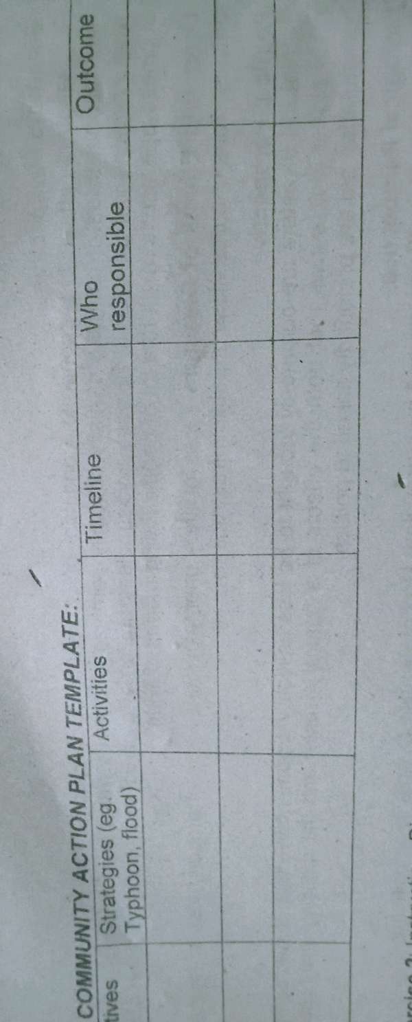 COMMUNITY ACTION PLAN TEMPLATE tives | StudyX