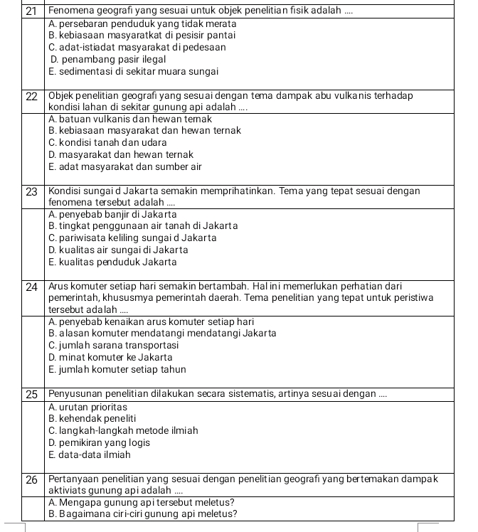 21 Fenomena geografi yang sesuai untuk objek | StudyX