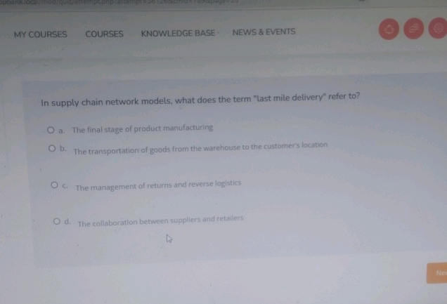 In supply chain network models what does the | StudyX