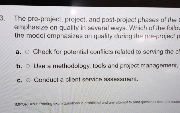 3 The pre-project project and post-project | StudyX