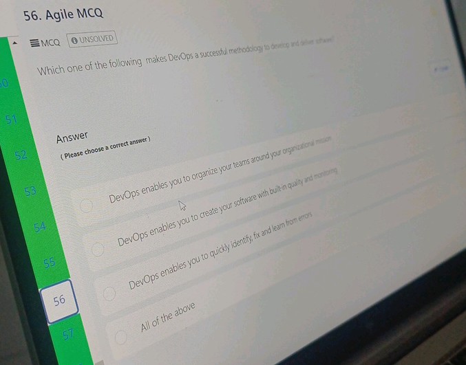 56 Agile MCQ Which one of the following | StudyX