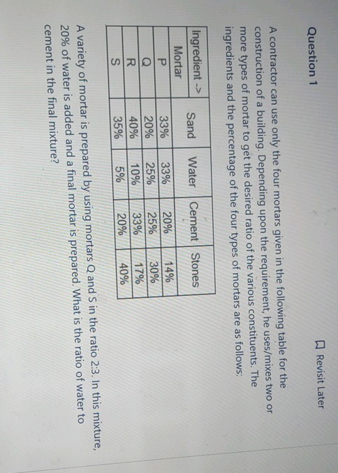 Question 1 Revisit Later A contractor can | StudyX