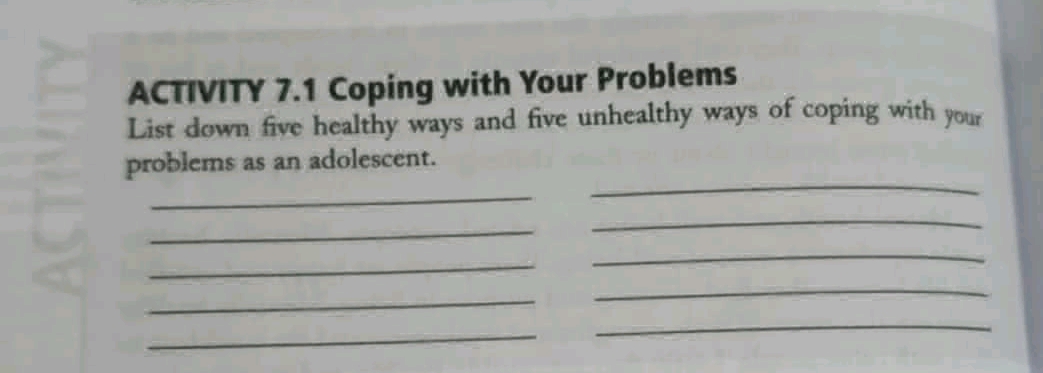 ACTIVITY 71 Coping with Your Problems List | StudyX
