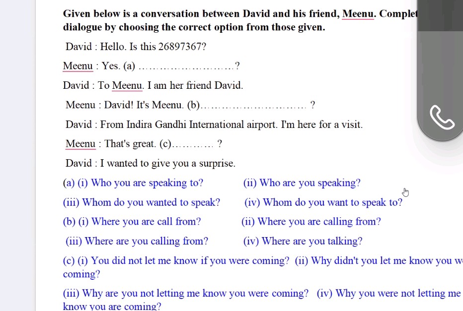Given below is a conversation between David | StudyX