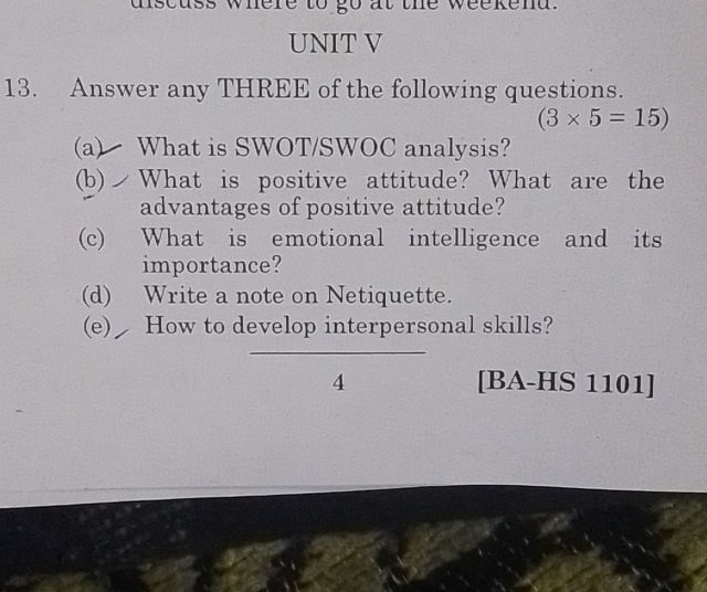 13 Answer any THREE of the following | StudyX