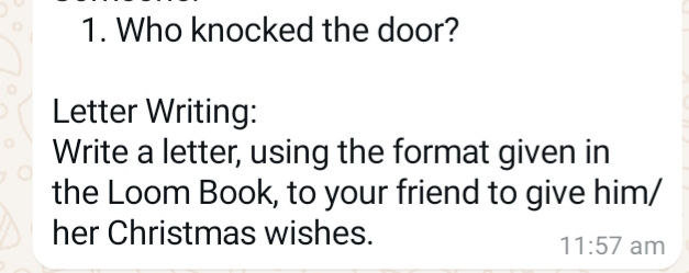 1 Who knocked the door Letter Writing Write | StudyX