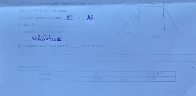 3 Fie trapezul isoscel din figura 3 n care | StudyX
