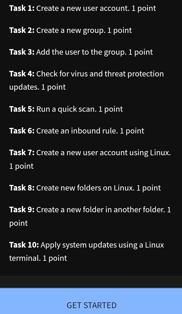 Task 1 Create a new user account 1 point | StudyX