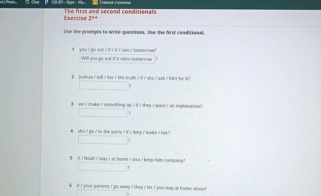 The first and second conditionals Exercise 2 | StudyX