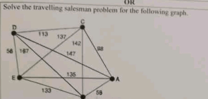 Solve the travelling salesman problem for | StudyX