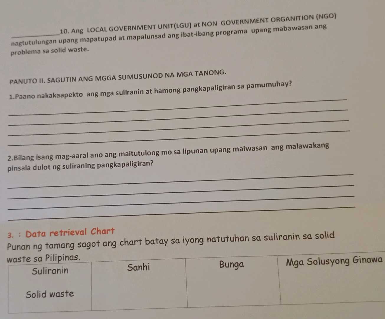 10 Ang LOCAL GOVERNMENT UNIT(LGU) at NON | StudyX