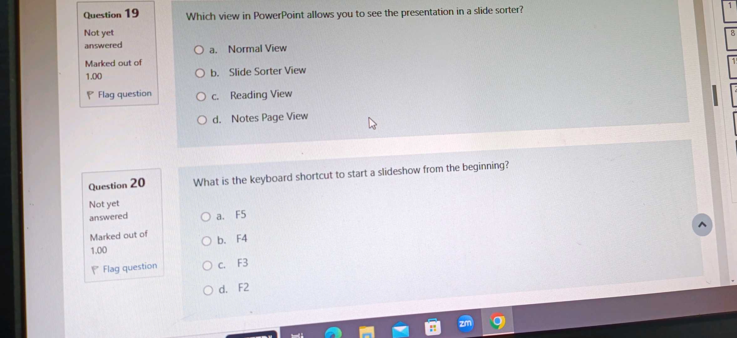 Question 19 Which view in PowerPoint allows | StudyX