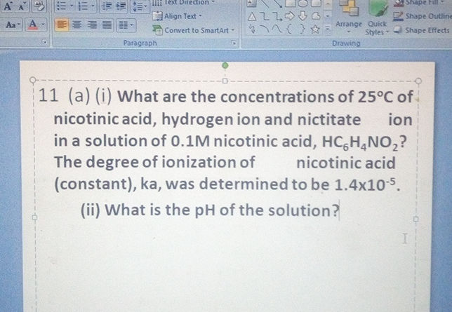 11 (a) (i) What are the concentrations of | StudyX