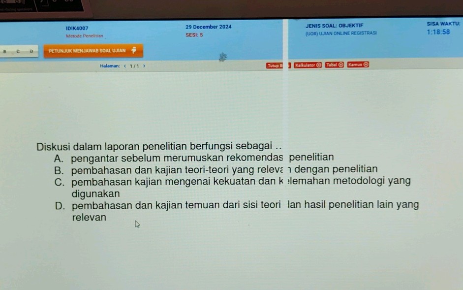 Diskusi dalam laporan penelitian berfungsi | StudyX