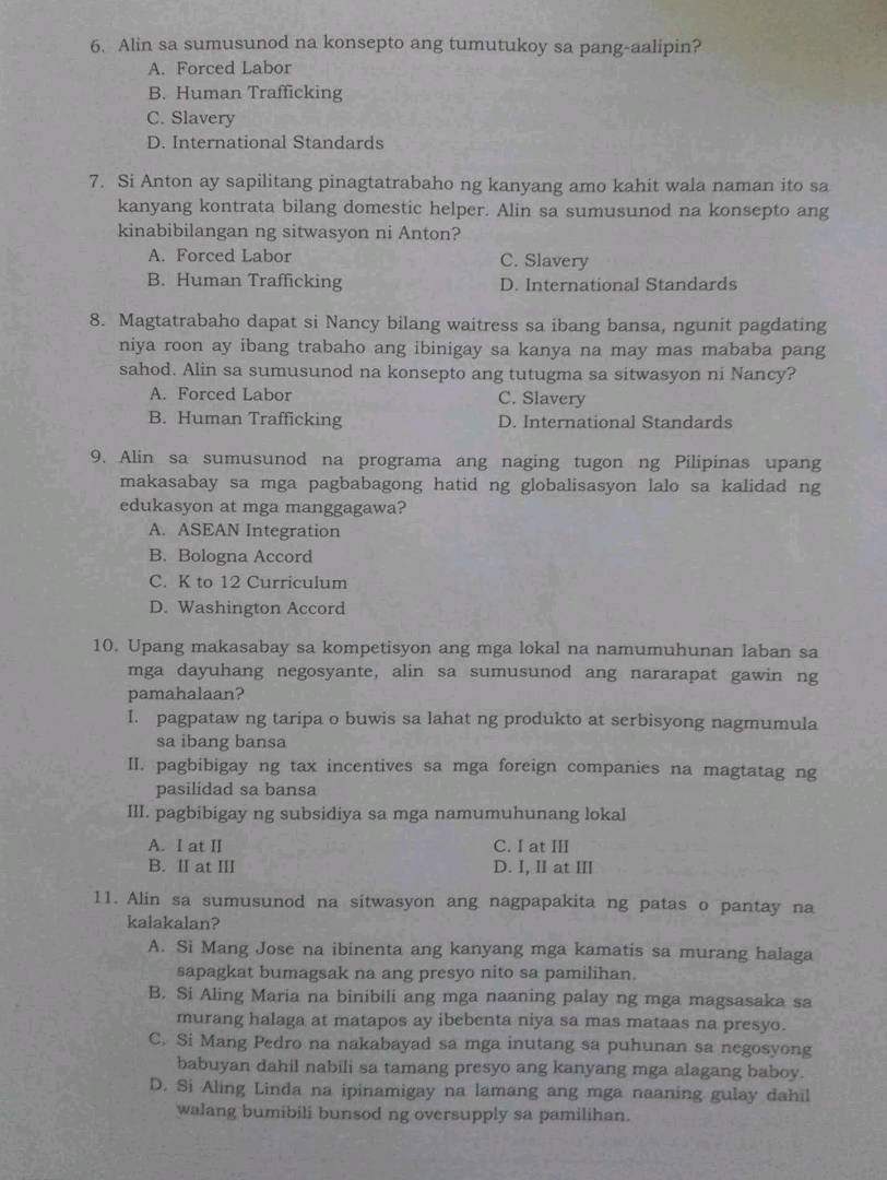 6 Alin sa sumusunod na konsepto ang | StudyX