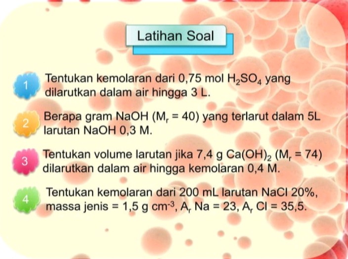 Latihan Soal 1 Tentukan kemolaran dari 075