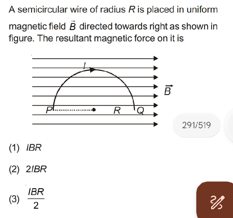 A semicircular wire of radius R is placed in | StudyX
