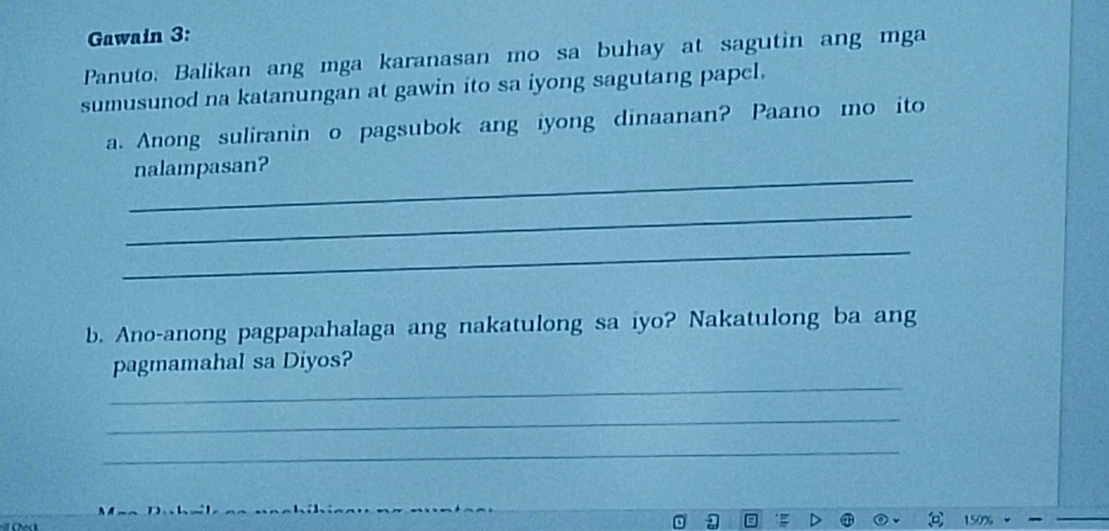 Gawain 3 Panuto Balikan ang mga karanasan mo | StudyX