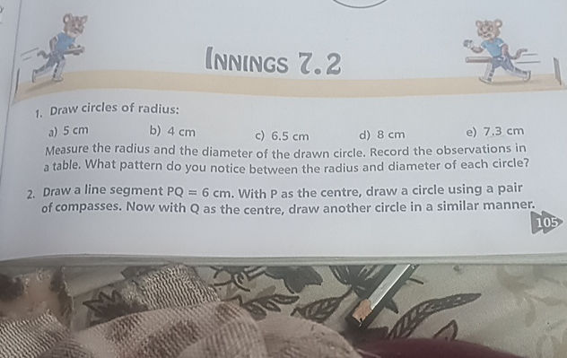 1 Draw circles of radius a) 5 cm b) 4 cm c) | StudyX