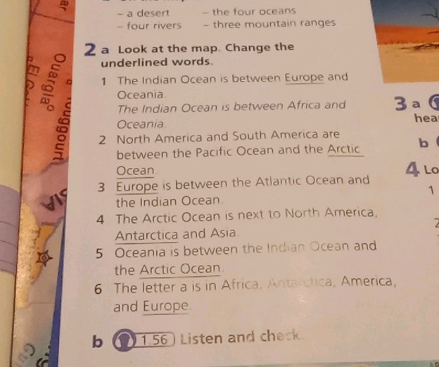 2 a Look at the map Change the underlined | StudyX