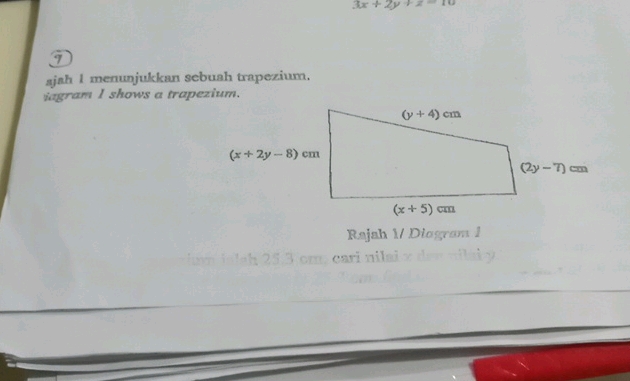 Diagram 1 shows a trapezium The lengths of | StudyX