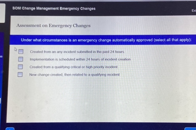 SOM Change Management Emergency Changes | StudyX
