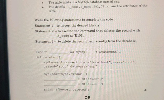 The table exists in a MySQL database named | StudyX
