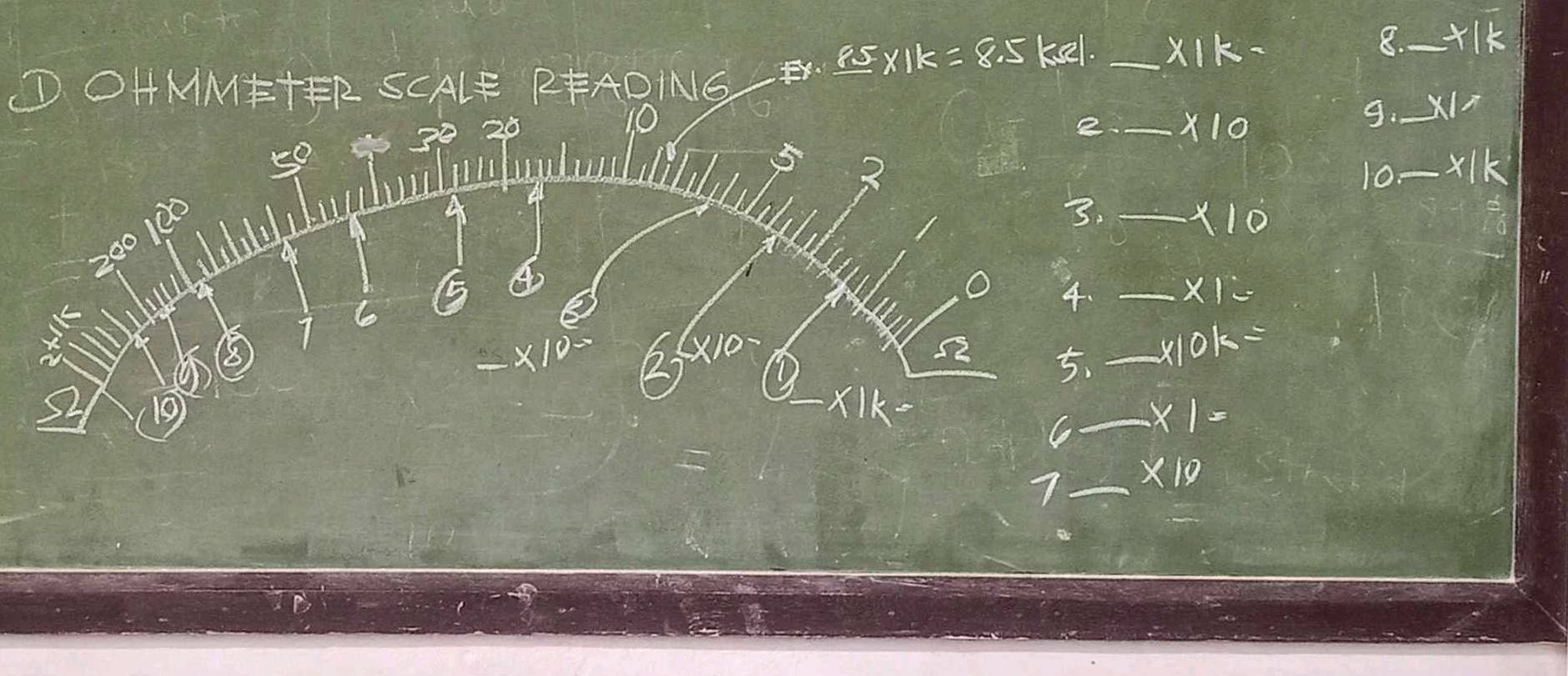 OHMMETER SCALE READING EX 85 X 1K = 85 K The | StudyX