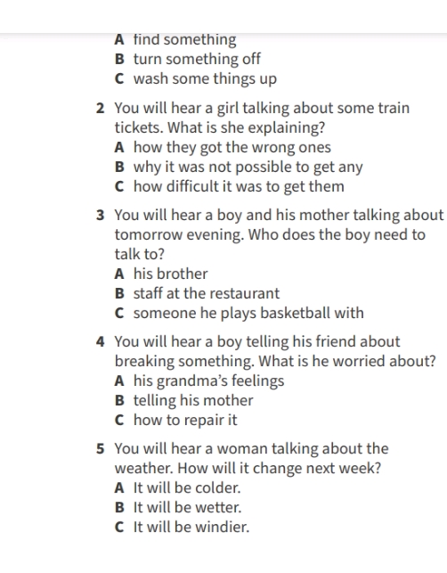 A find something B turn something off C wash | StudyX