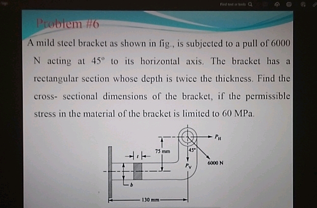 Problem 6 A mild steel bracket as shown in | StudyX