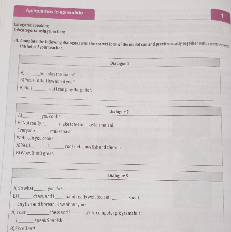 III Complete the following dialogues with | StudyX