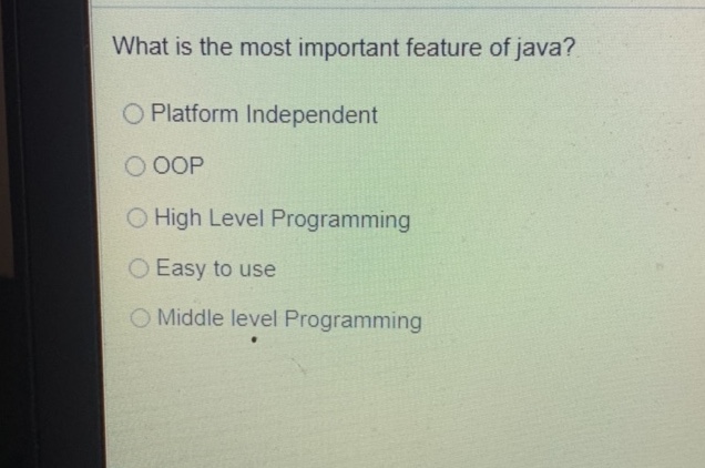What is the most important feature of java | StudyX