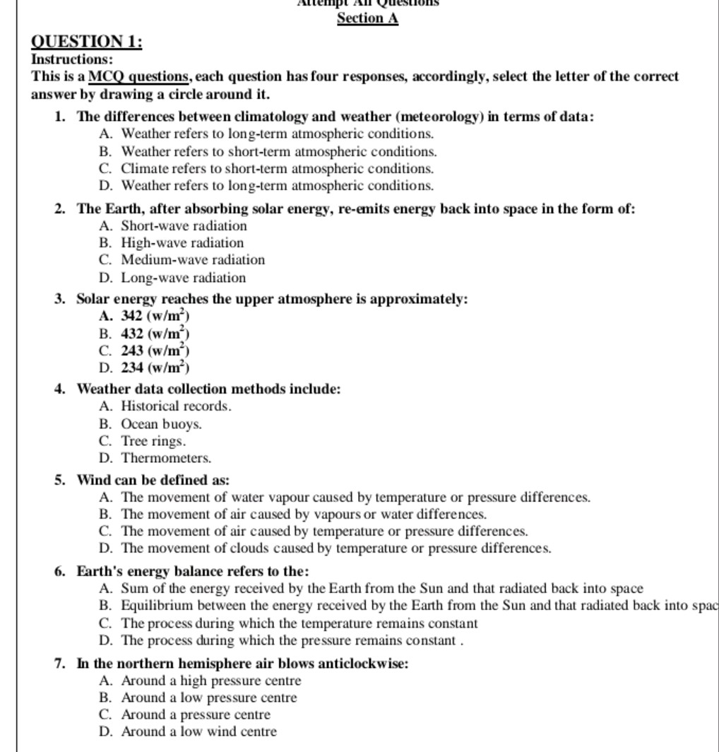 Attempt All Questions Section A QUESTION 1 | StudyX