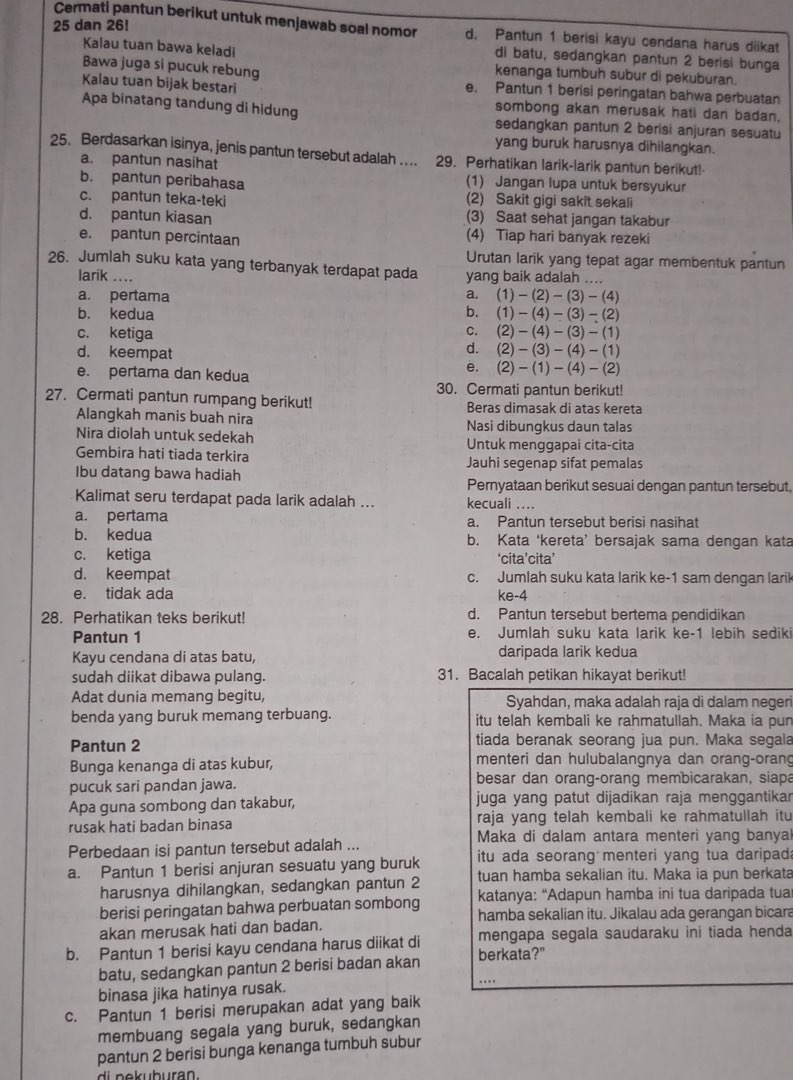 Cermati pantun berikut untuk menjawab soal | StudyX