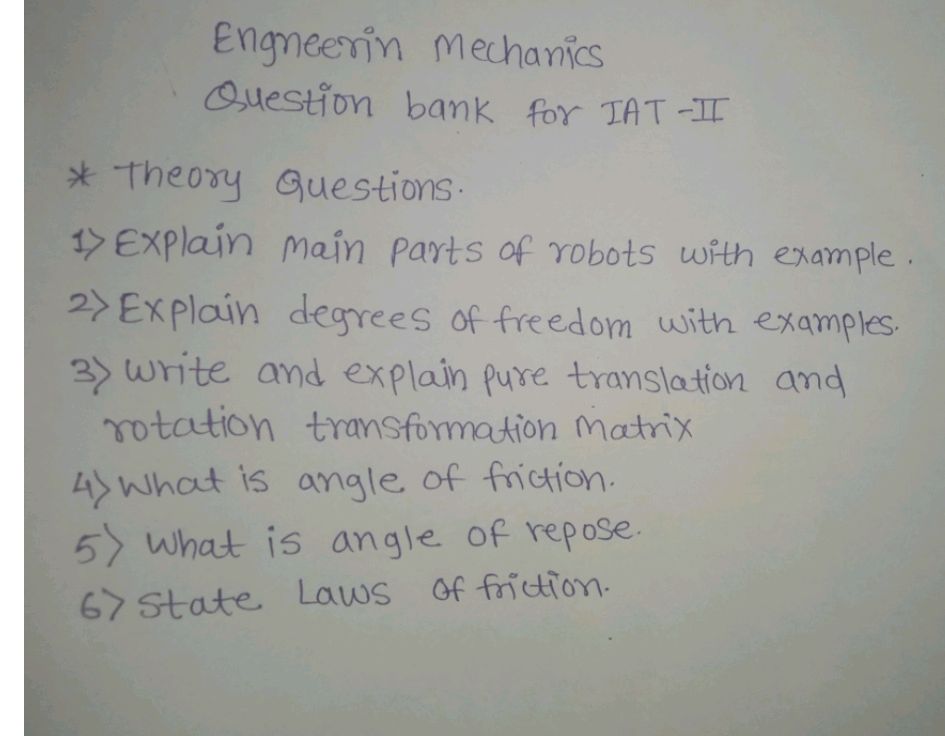 Engneerin Mechanics Question bank for IAT | StudyX