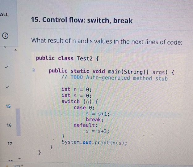 15 Control flow switch break What result of | StudyX