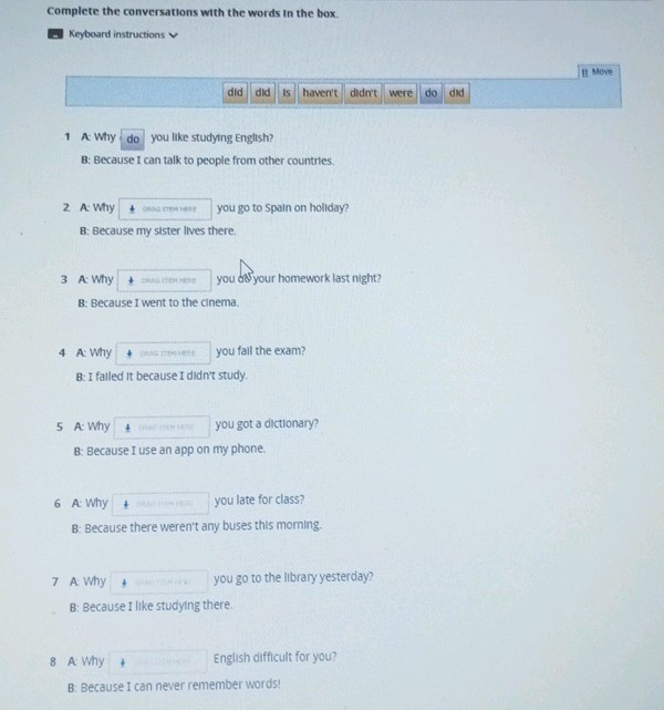 Complete the conversations with the words in | StudyX