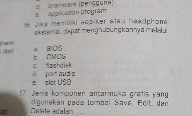 16 Jika memiliki sepiker atau headphone | StudyX