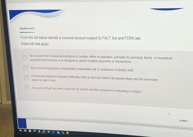 Question 5 of 5 From the list below identify | StudyX