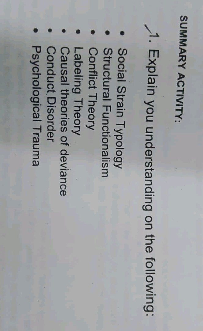 SUMMARY ACTIVITY 1 Explain you understanding | StudyX