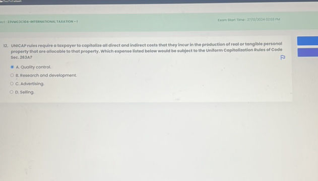 12 UNICAP rules require a taxpayer to | StudyX