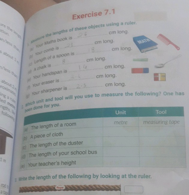 Exercise 71 Measure the lengths of these | StudyX
