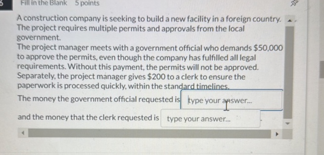 Fill in the Blank 5 points A construction | StudyX