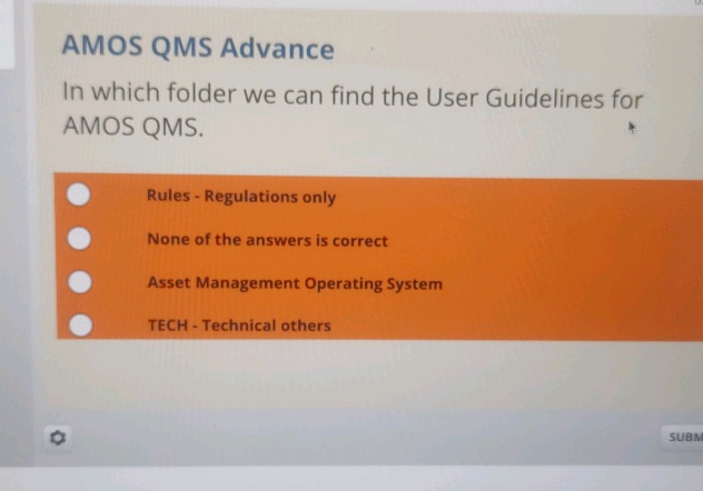 AMOS QMS Advance In which folder we can find | StudyX