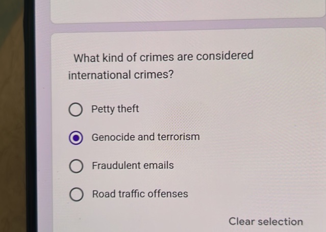 What kind of crimes are considered | StudyX