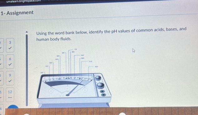 Using the word bank below identify the pH | StudyX
